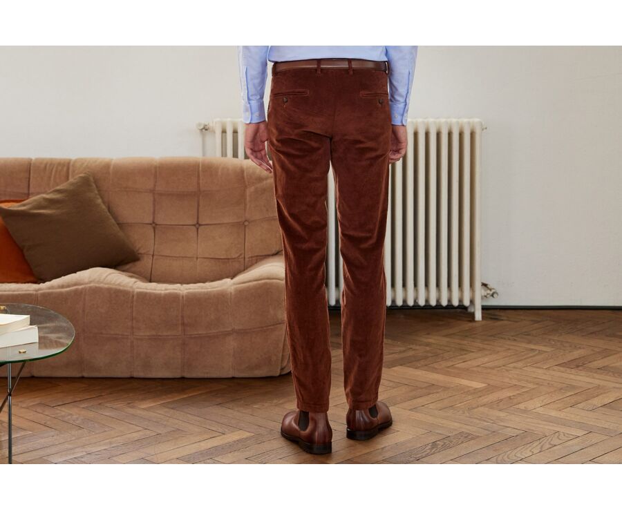 Pantalon chino velours côtelé homme Caramel Foncé Norman | Bexley